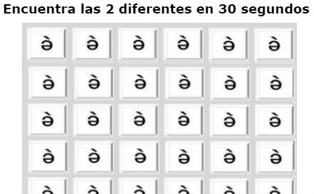 Encuentra las dos Letras Distintas; Tienes 30 Segundos